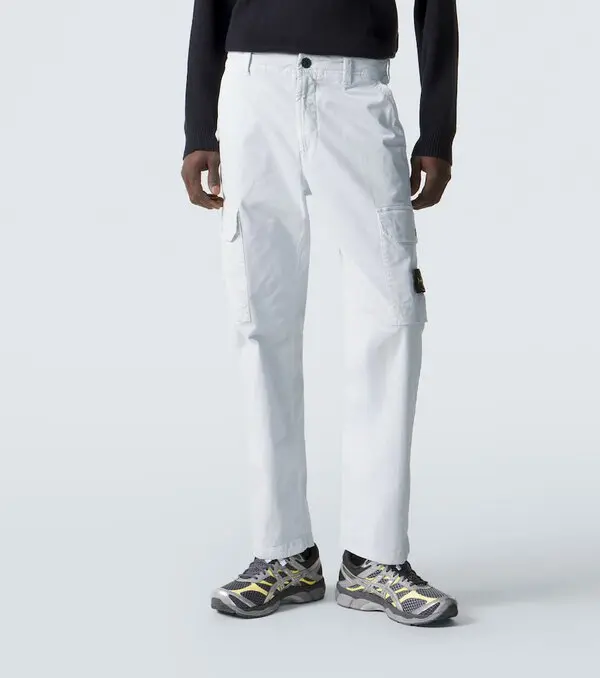 Stone Island Compass Cotton Twill Cargo Pants - Blue