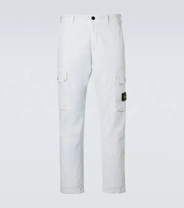 Stone Island Compass Cotton Twill Cargo Pants - Blue