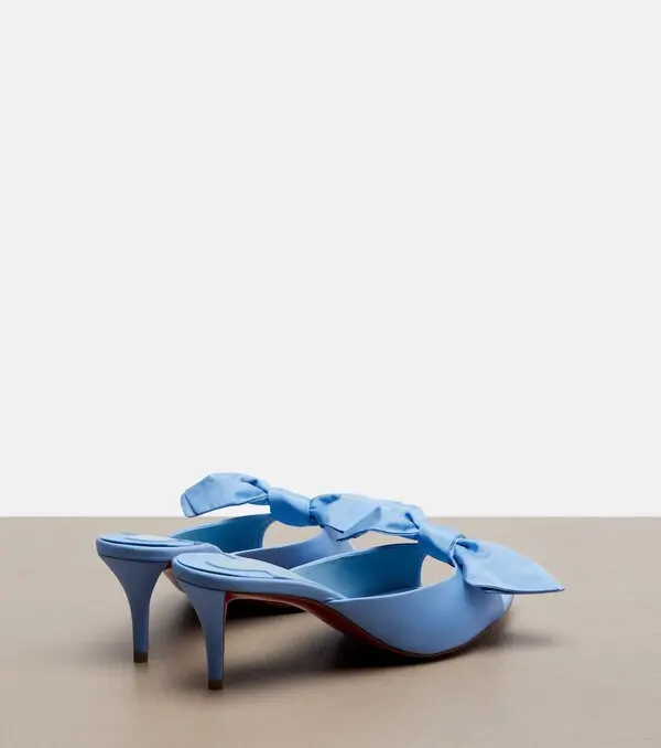 CHRISTIAN LOUBOUTIN Mulazee Bow-detail Silk Taffeta Mules - Blue