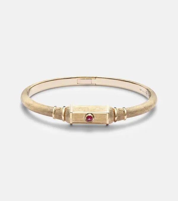 MARIE LICHTENBERG 18kt Locket Bangle With Ruby - Gold