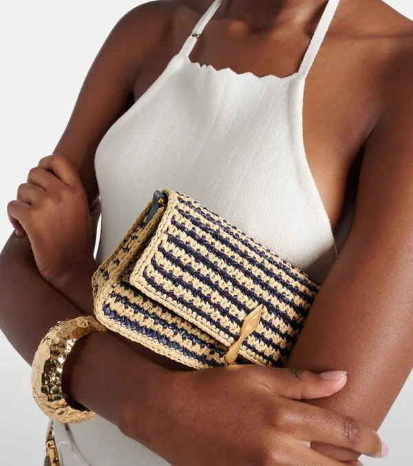 CHRISTIAN LOUBOUTIN Bettina Crochet Clutch - Beige