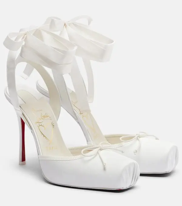 CHRISTIAN LOUBOUTIN Cassia Satin Pumps - White