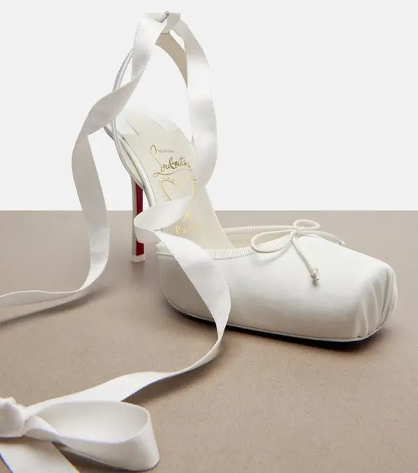 CHRISTIAN LOUBOUTIN Cassia Satin Pumps - White