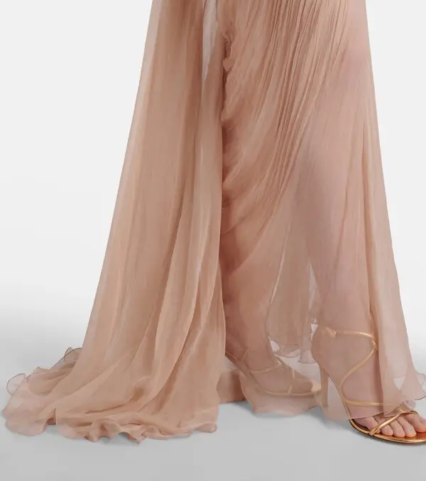 MARIA LUCIA HOHAN Victoria Draped Silk Bustier Gown