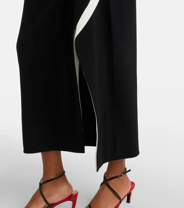 Proenza Schouler Cella Ruffled Crêpe Maxi Skirt - Black