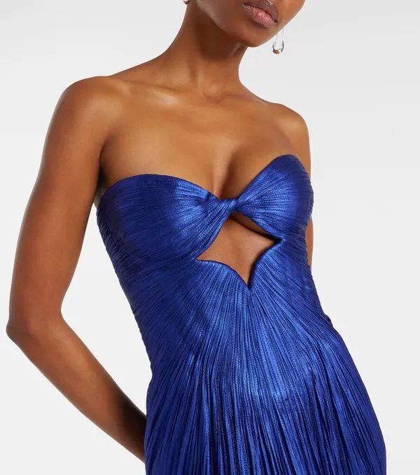 MARIA LUCIA HOHAN Stephanie Silk Tulle Bustier Gown In Galaxy - Blue