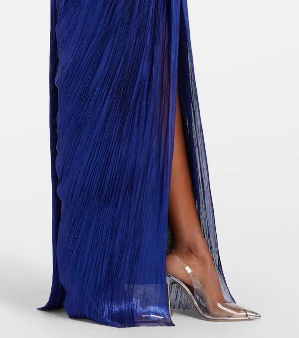 MARIA LUCIA HOHAN Stephanie Silk Tulle Bustier Gown In Galaxy - Blue