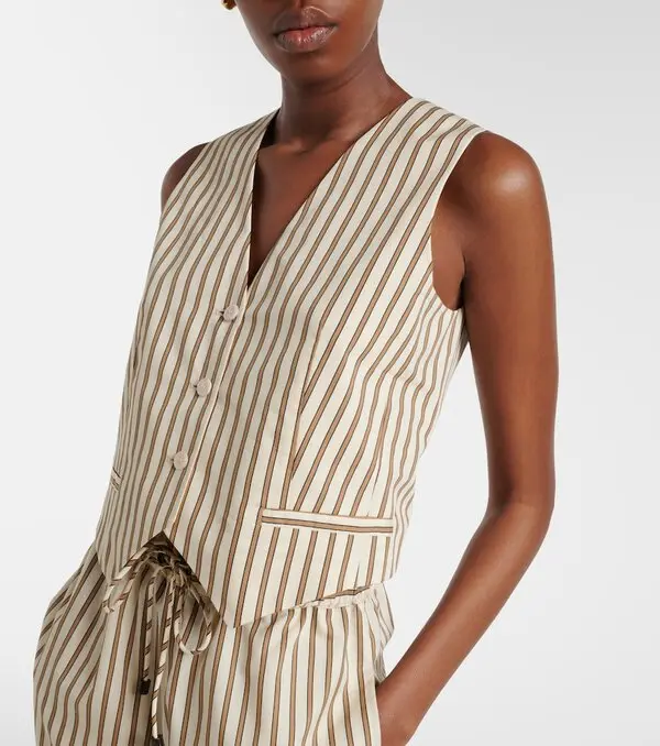Max Mara Fauno Striped Vest - White