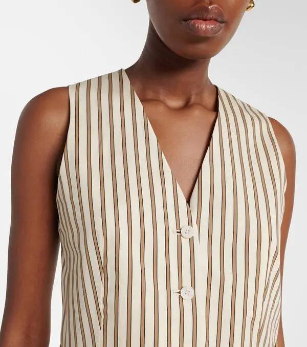 Max Mara Fauno Striped Vest - White