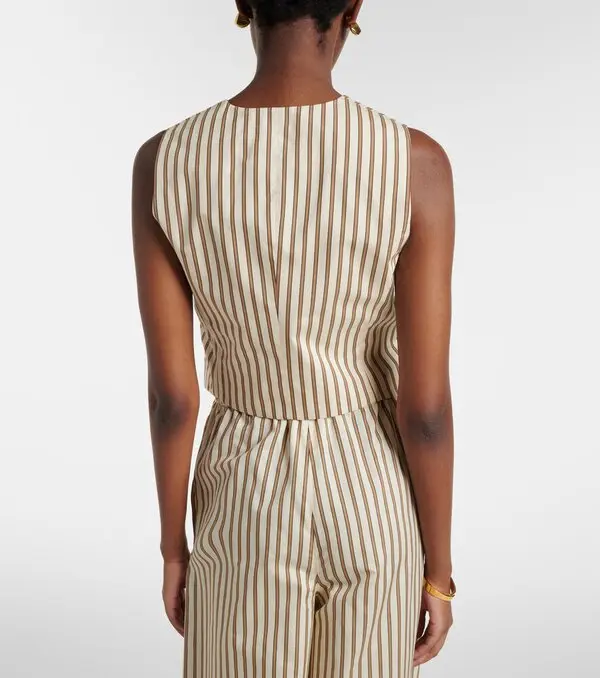 Max Mara Fauno Striped Vest - White