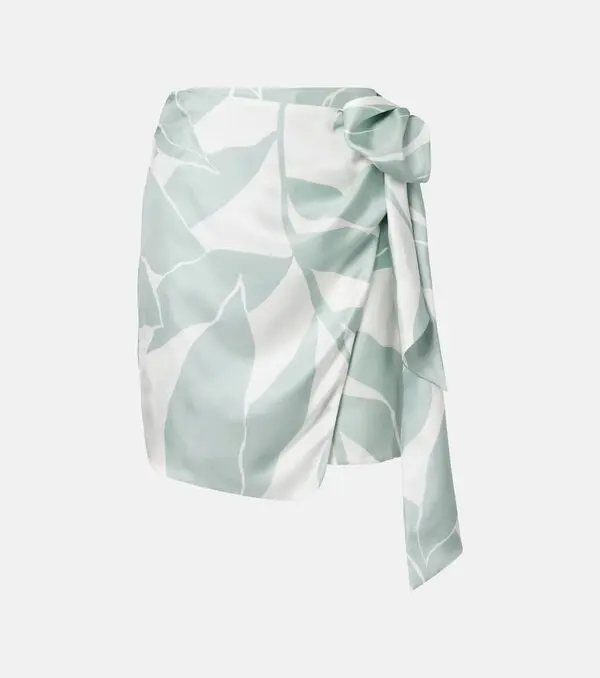 Max Mara Strano Printed Silk Twill Miniskirt - White