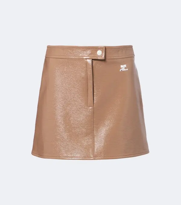 COURREGES Courrèges Reedition Vinyl Mini Skirt - Brown