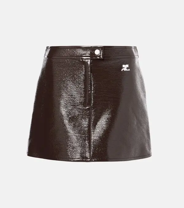COURREGES Courrèges Re-edition Vinyl Mini Skirt - Brown