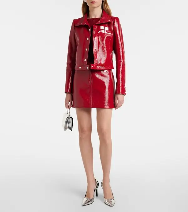 COURREGES Courrèges Re-edition Vinyl Mini Skirt - Red