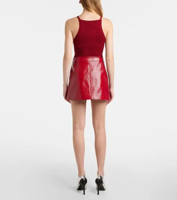 COURREGES Courrèges Re-edition Vinyl Mini Skirt - Red