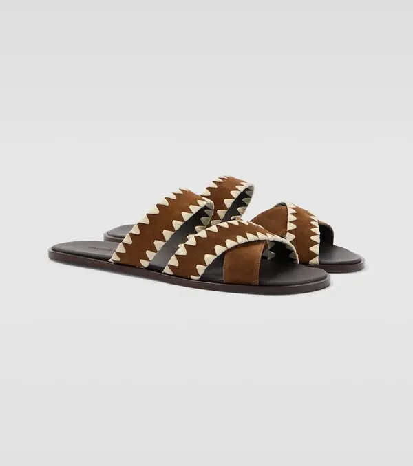Manolo Blahnik Nello Suede Slides