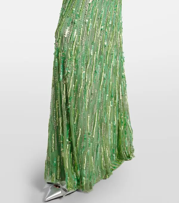 Jenny Packham Roxy Embellished Gown - Green