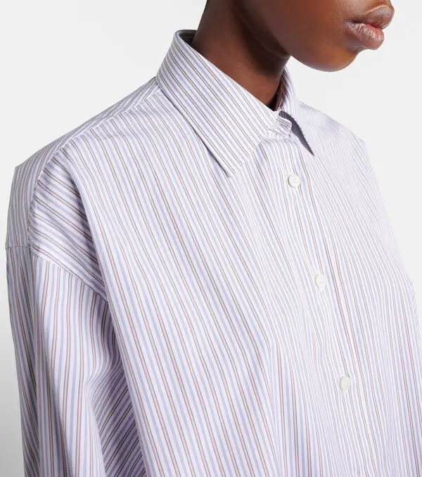 Prada Striped Oversized Cotton Poplin Shirt