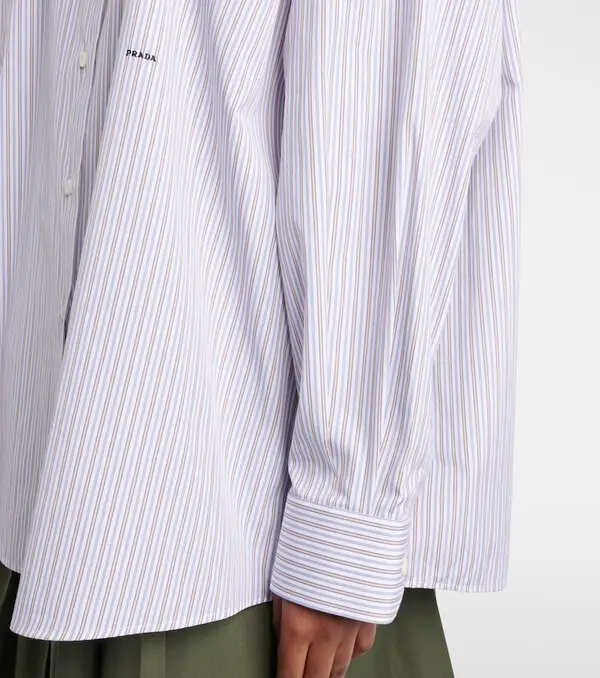 Prada Striped Oversized Cotton Poplin Shirt