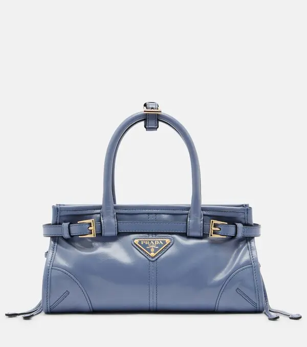 Prada Bonnie Mini Leather Top Handle Bag - Blue
