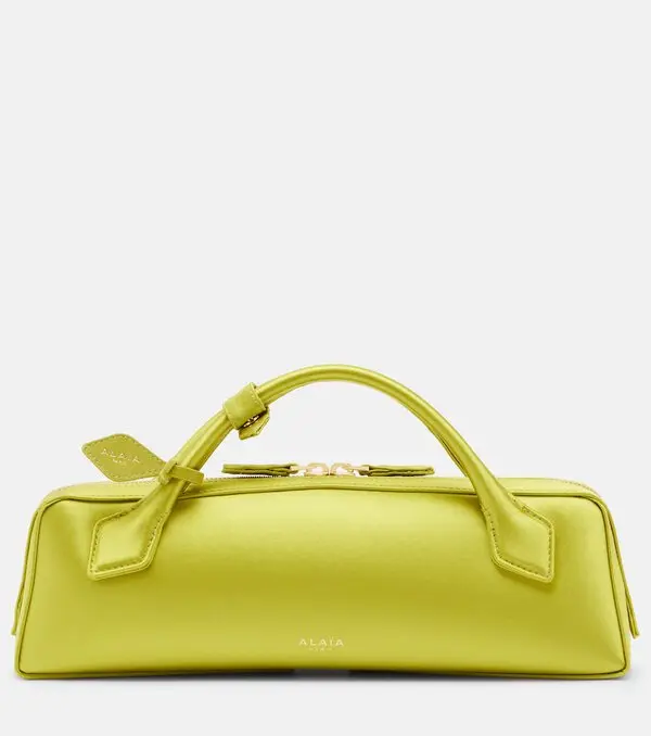 Alaïa Le Teckel Satin Clutch - Green