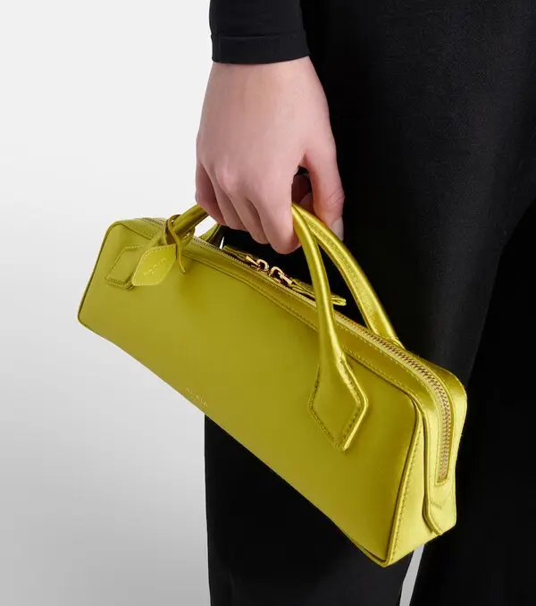 Alaïa Le Teckel Satin Clutch - Green