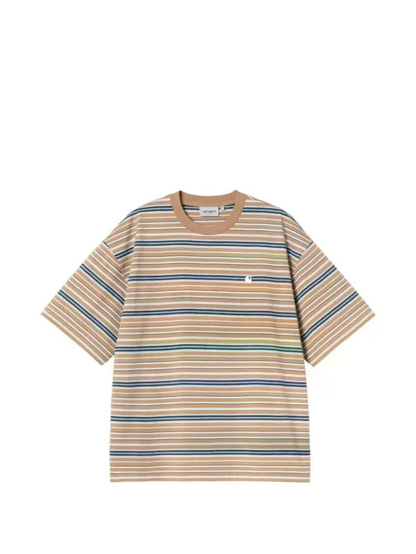 Carhartt Work In Progress Striped Logo T-shirt - Neutrals