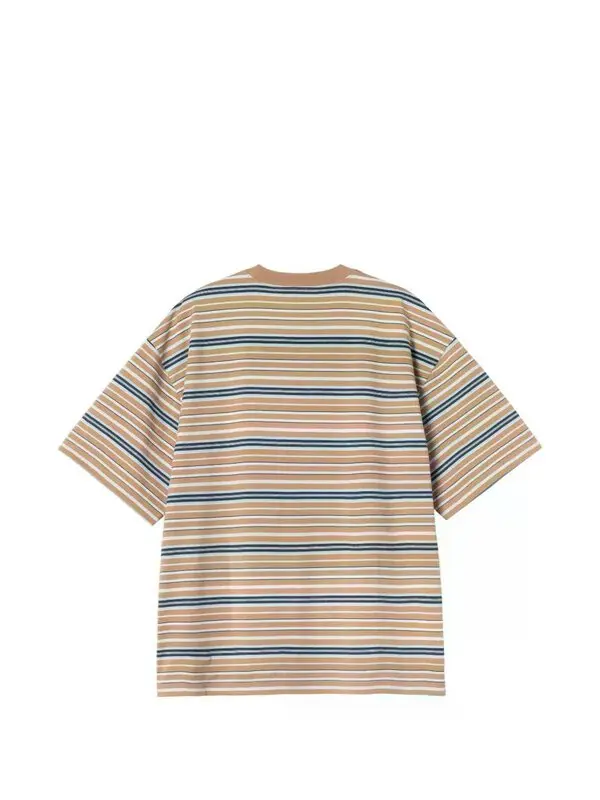 Carhartt Work In Progress Striped Logo T-shirt - Neutrals