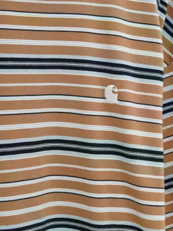 Carhartt Work In Progress Striped Logo T-shirt - Neutrals