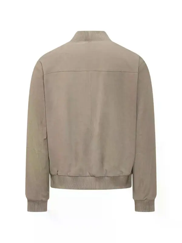BOSS Zip Fastening Leather Jacket - Neutrals
