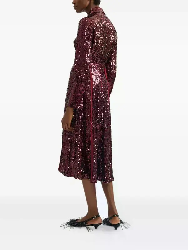 Erdem Sequin Embellished A-line Skirt - Red