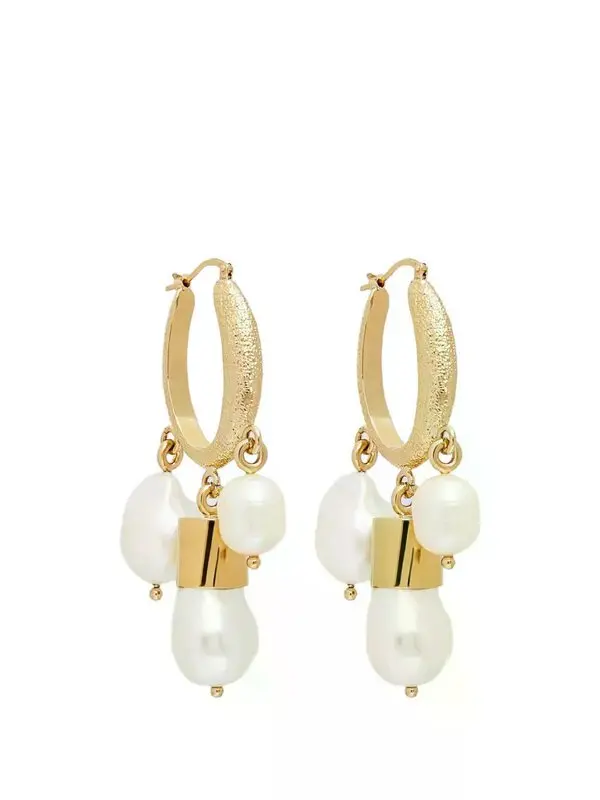 Erdem Pearl Hoop Earrings - Gold