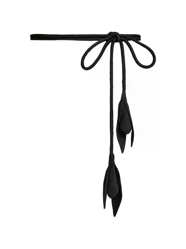 Erdem Flower Wrap Belt - Black