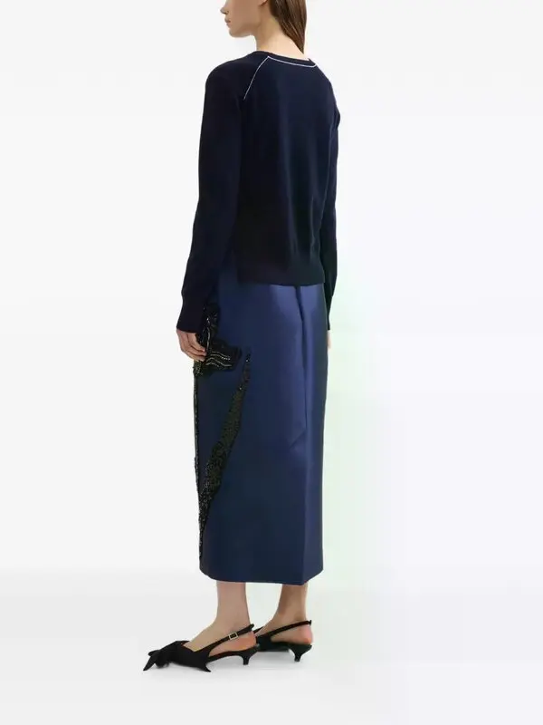 Erdem Mikado Floral Pencil Skirt