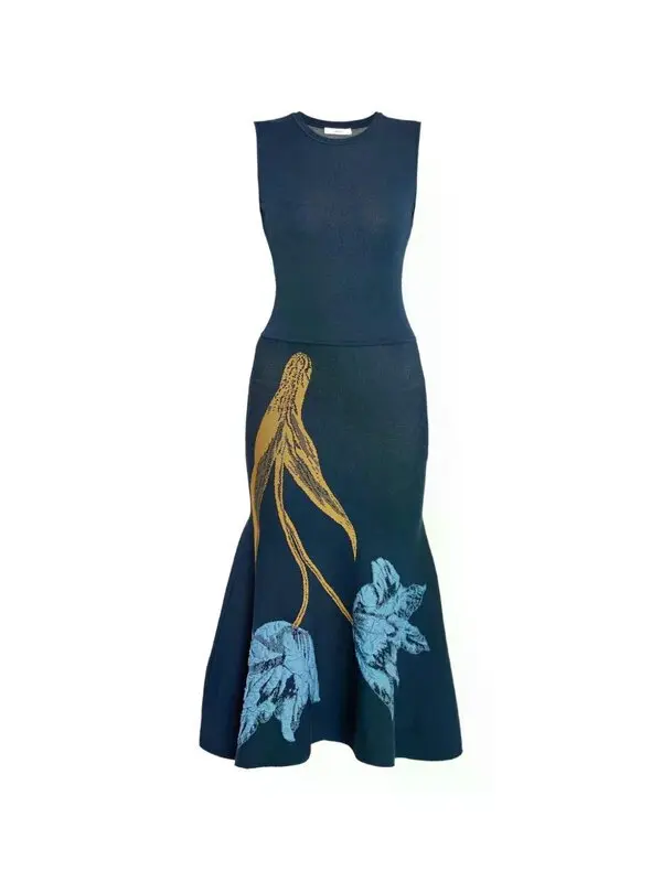 Erdem Floral Detail Midi Dress