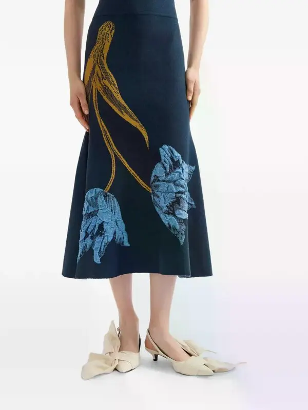 Erdem Floral Detail Midi Dress