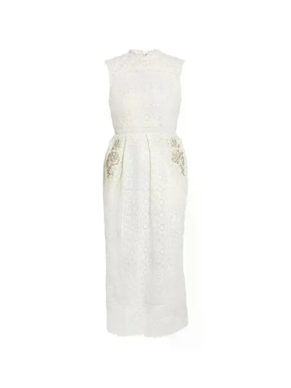 Erdem Guipure Lace Embellishment Midi Dress