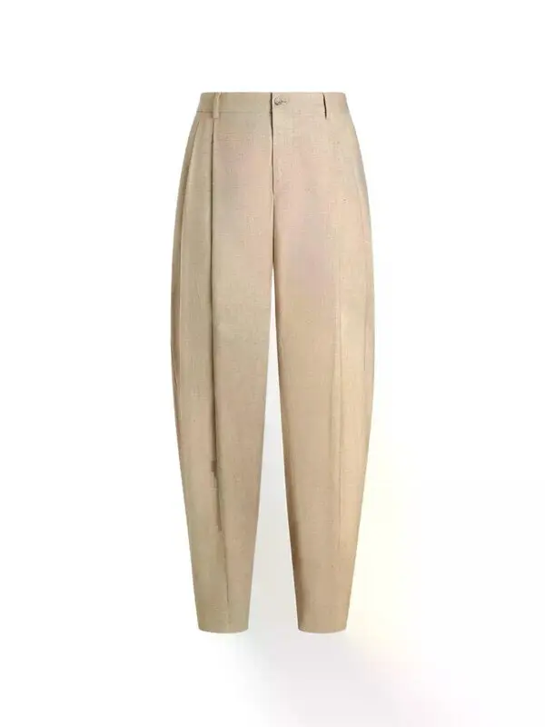Dolce & Gabbana Hemp And Silk Trousers With Tweed Effect - Neutrals
