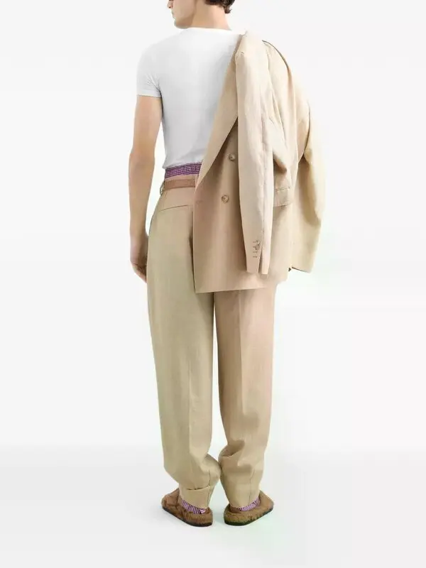 Dolce & Gabbana Hemp And Silk Trousers With Tweed Effect - Neutrals