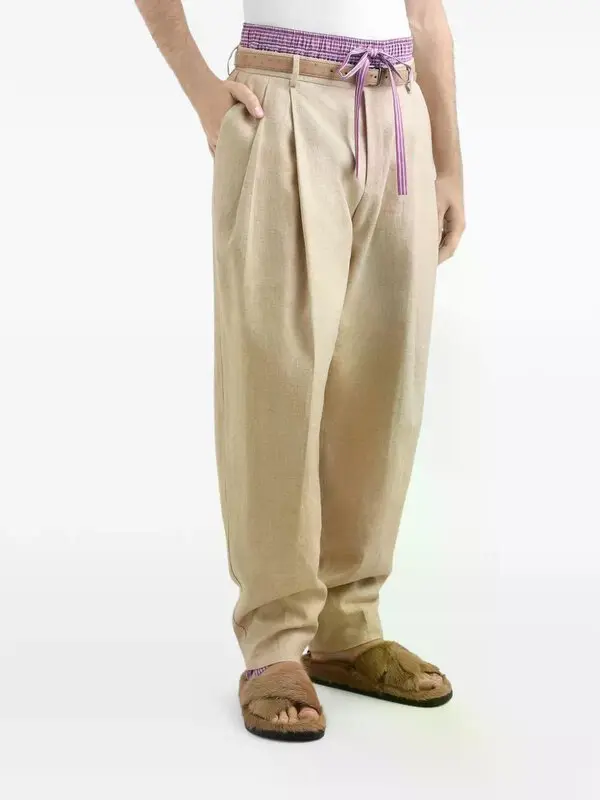 Dolce & Gabbana Hemp And Silk Trousers With Tweed Effect - Neutrals