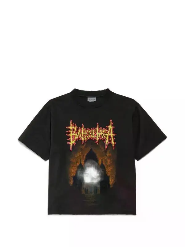 Balenciaga Graphic Print T-shirt - Black