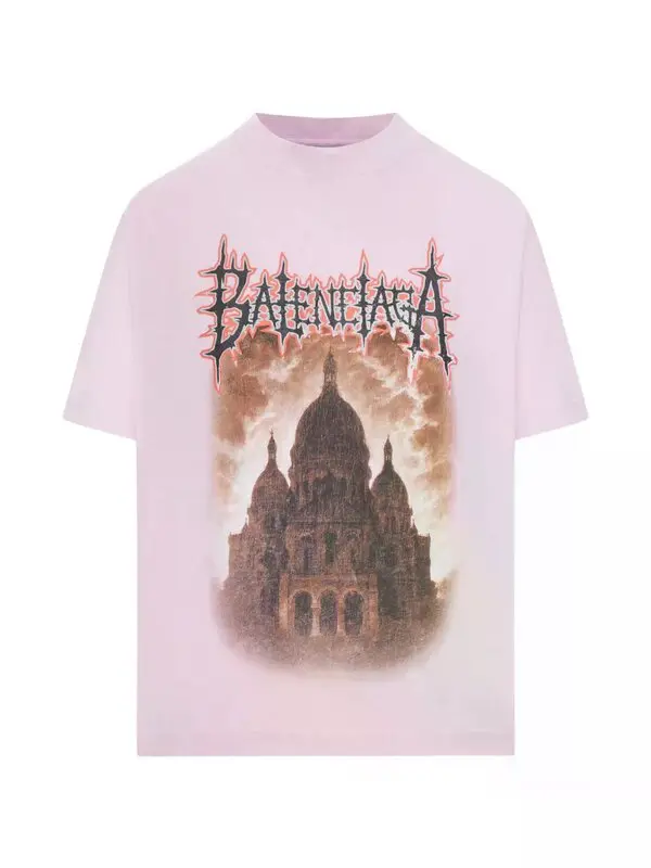 Balenciaga Sacré Cœur Crew Neck T-shirt - Pink
