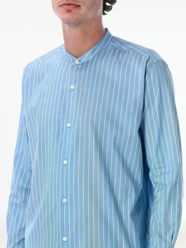 Auralee Stand-collar Striped Shirt - Blue
