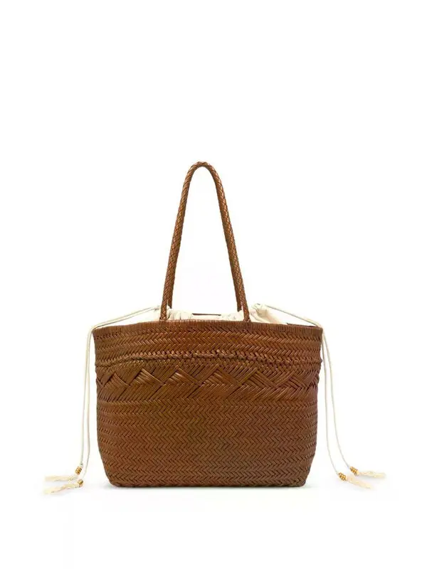 GIANNI CHIARINI Paloma Drawstring Woven Tote Bag - Brown
