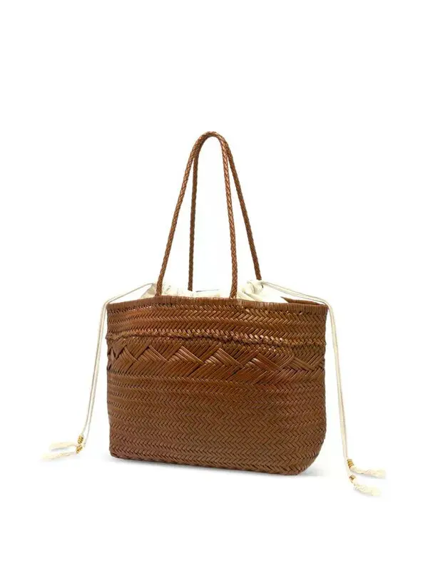 GIANNI CHIARINI Paloma Drawstring Woven Tote Bag - Brown