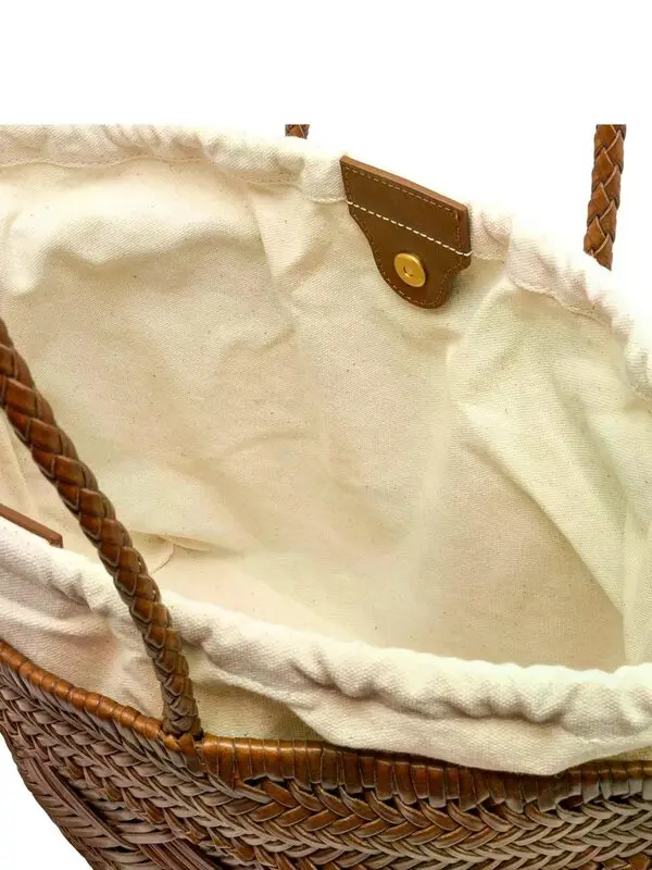 GIANNI CHIARINI Paloma Drawstring Woven Tote Bag - Brown