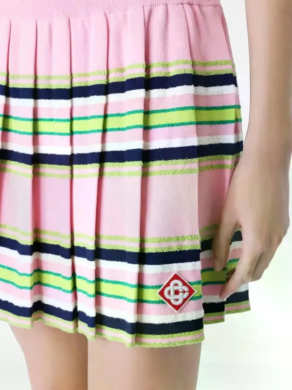 Casablanca Striped Pleated Mini Skirt