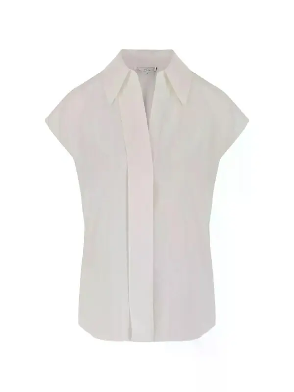 Vince Stretch Silk Blouse - Neutrals