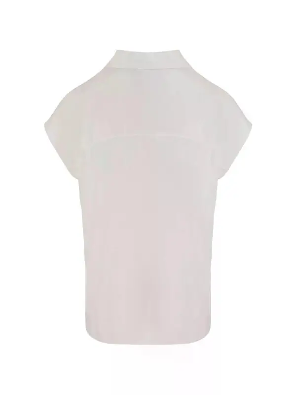Vince Stretch Silk Blouse - Neutrals