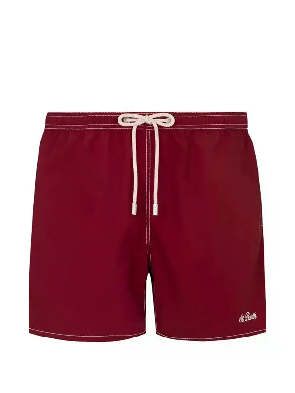 MC2 SAINT BARTH Contrast-stitching Swim Shorts - Red